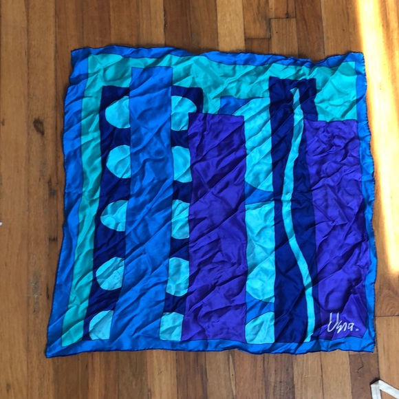 ugna | Accessories | Vintage Ugna Blue And Purple Neck Scarf | Poshmark